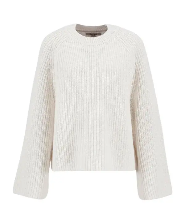 Barbour Crew Neck Sweater With Ribbed Cuffs And Hem