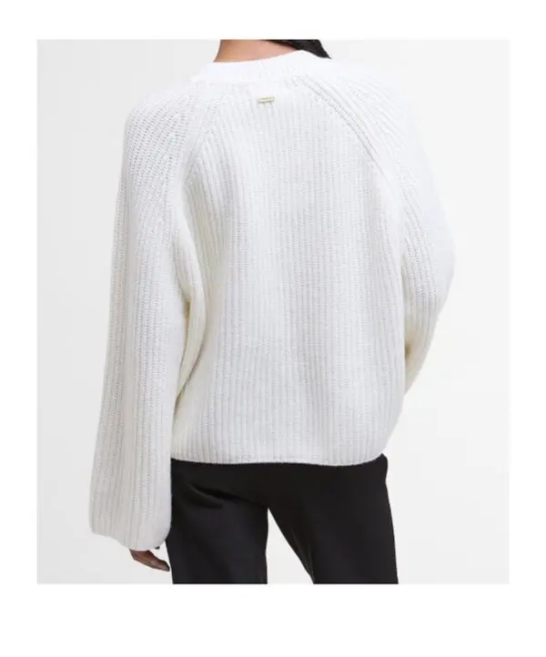 Barbour Crew Neck Sweater With Ribbed Cuffs And Hem