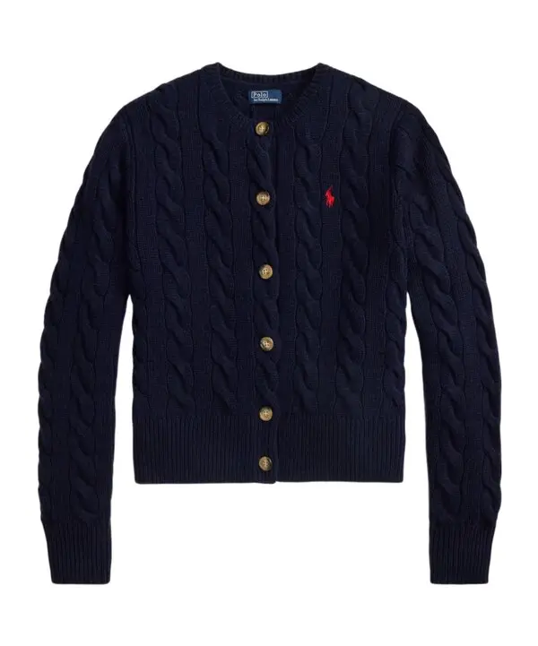 Polo Ralph Lauren Navy Cable Knit Cardigan - No