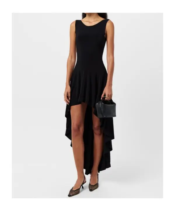 Norma Kamali Sleeveless Asymmetrical High-low Dress With Open Back And Cut-out Details