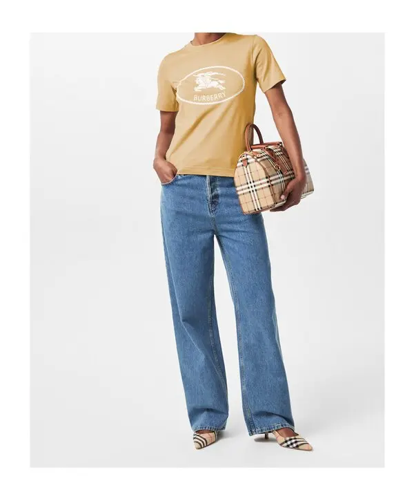 Burberry Logo Print Short Sleeve T-shirt - Nude