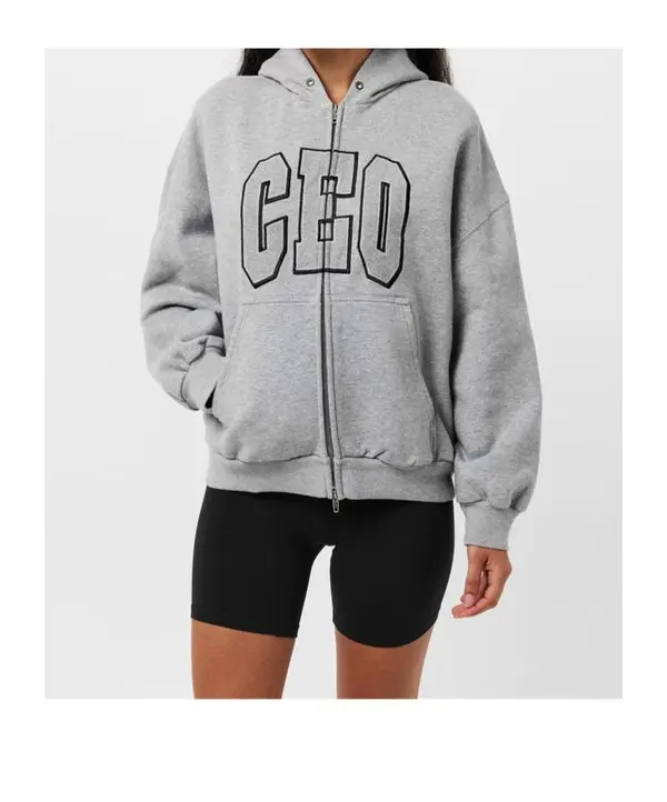 Balenciaga Ceo Zip-up Hoodie - Gray