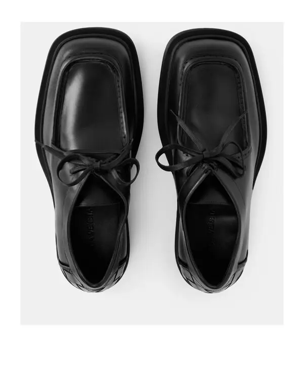 Bottega Veneta Flat Ankle Boots With Square Toe And Braided Detail