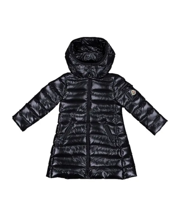 Moncler Long Down Jacket With Hood And Logo