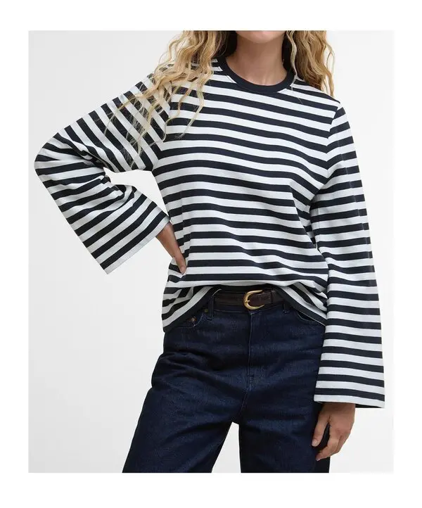 Barbour Striped Long Sleeve Sweatshirt - Black