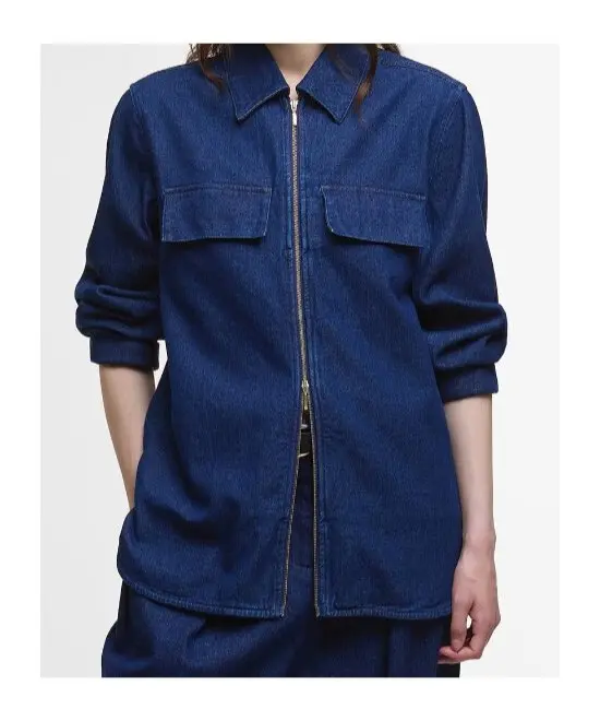 Barbour Long-sleeved Zip-up Denim Jacket