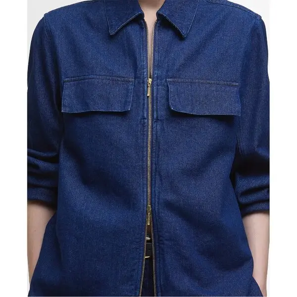 Barbour Long-sleeved Zip-up Denim Jacket