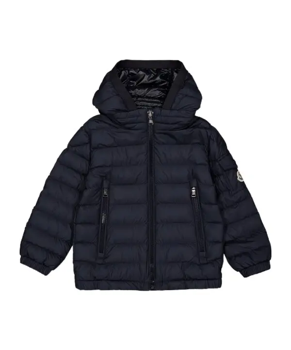 Moncler Logo Patch Down Jacket - Black