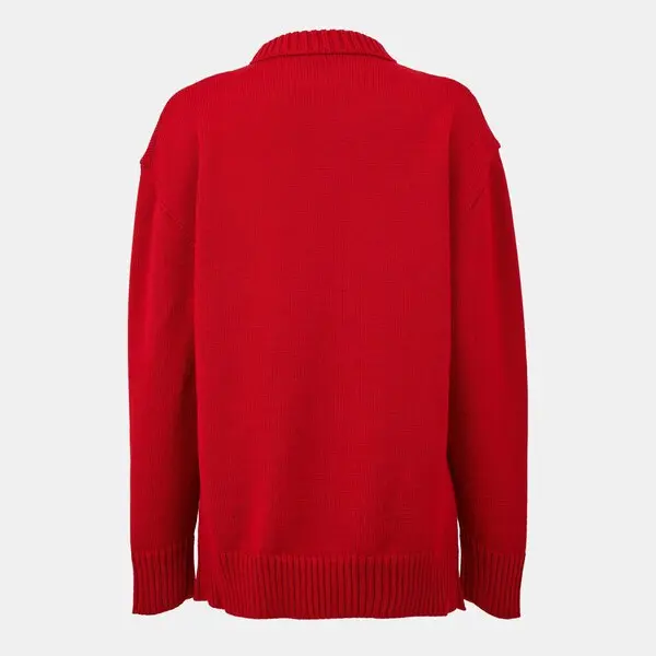 Prada Mock Neck Waist-cinched Knit Sweater