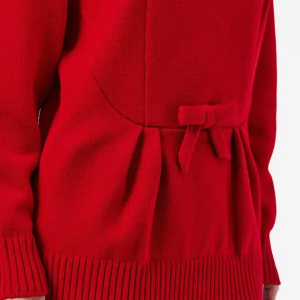 Prada Mock Neck Waist-cinched Knit Sweater
