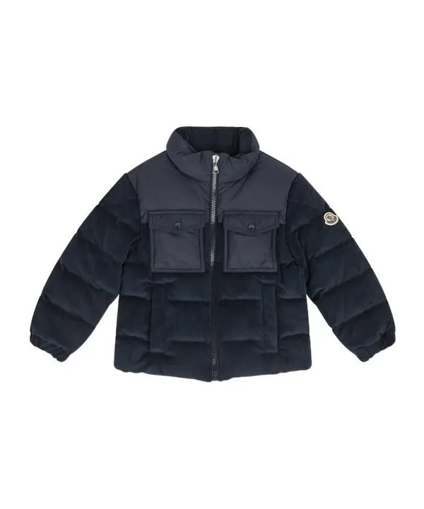 Moncler Quilted Down Jacket With Logo Patch