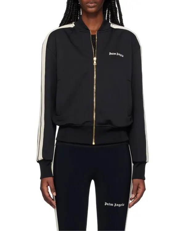 Palm Angels Logo Embroidered Zipped Jacket