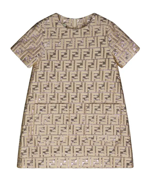 Fendi A-line Dress With Ff Motif - Nude