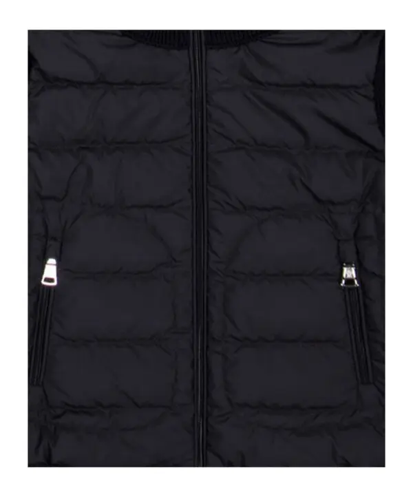 Moncler Quilted Zip-up Jacket With Logo Patch