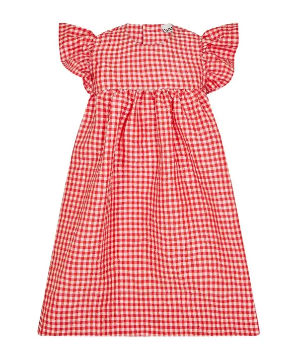GANNI Ruffled Mini Dress - Pink