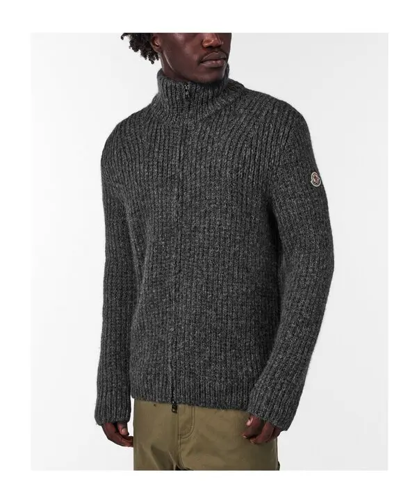 Moncler Ribbed Knit Zip Cardigan