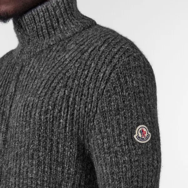 Moncler Ribbed Knit Zip Cardigan