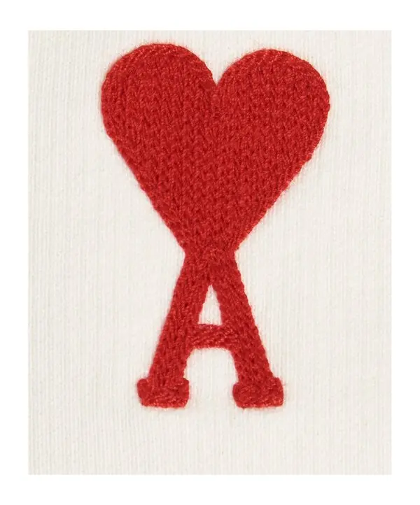 AMI Paris De Coeur Embroidered Hoodie - White