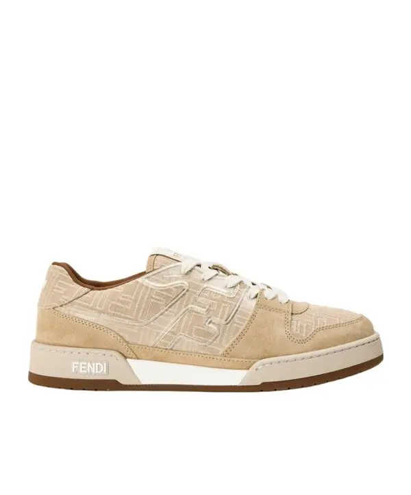 Fendi Lace-up Front Low-top Sneakers - Nude