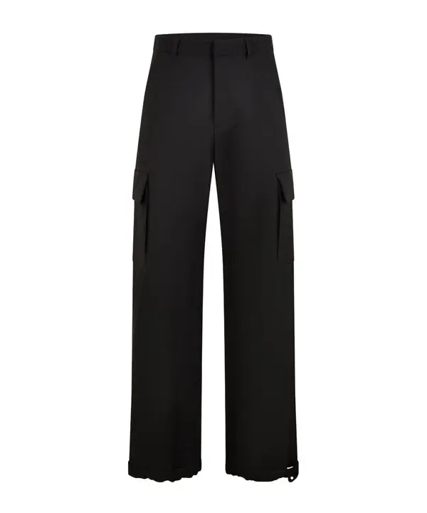 Off-White High-waisted Wide-leg Cargo Trousers