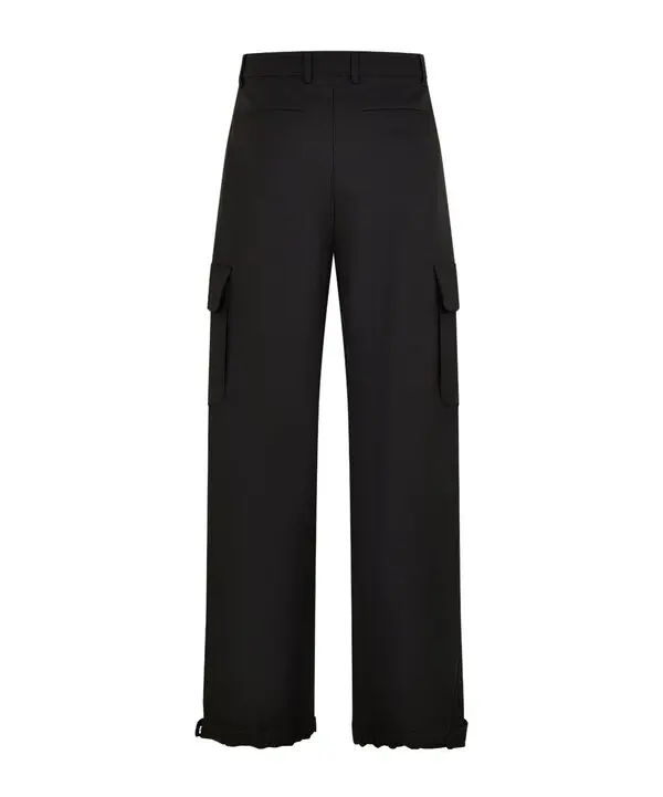 Off-White High-waisted Wide-leg Cargo Trousers