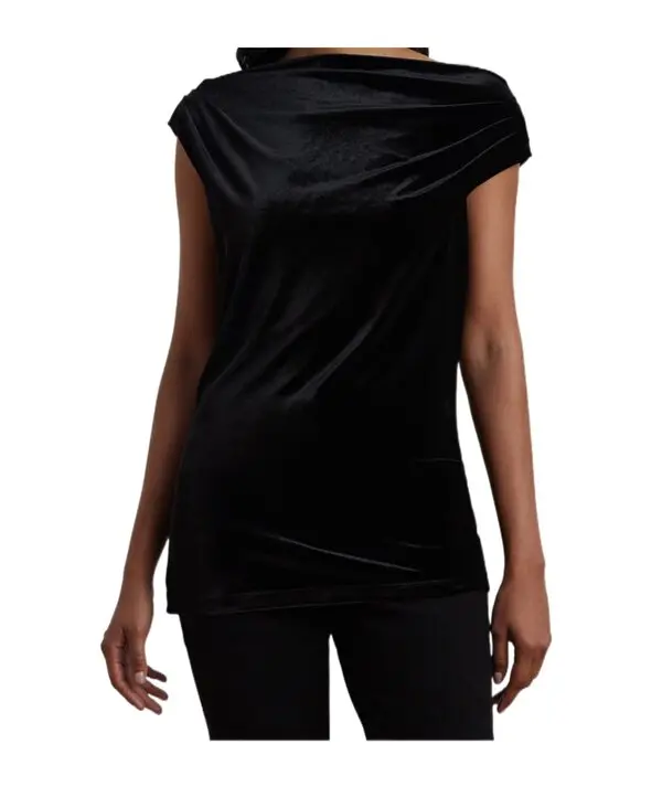 Ralph Lauren Kinthea Velvet Off-the-shoulder Top - Black