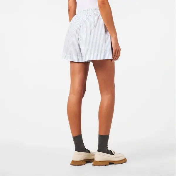 Moncler Striped Logo Patch Shorts - White