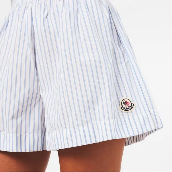Moncler Striped Logo Patch Shorts - White