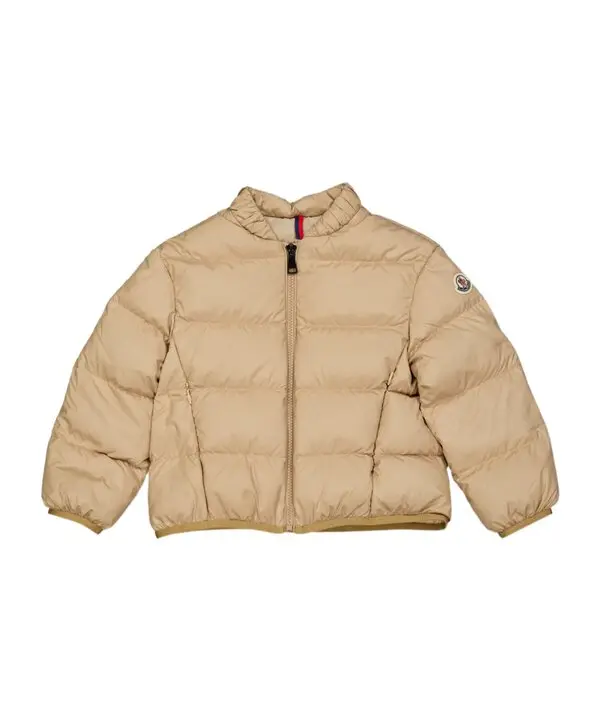 Moncler Logo Patch Quilted Down Jacket - Nude