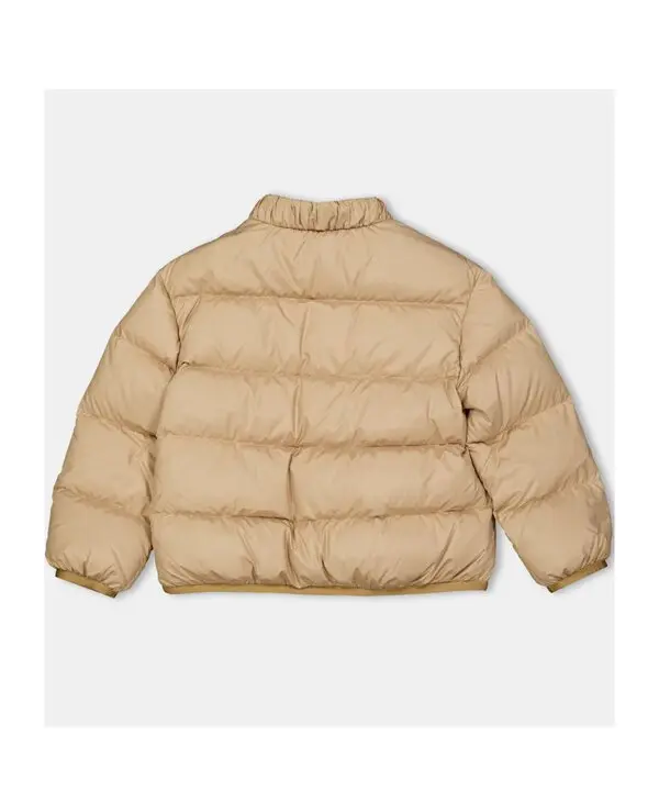Moncler Logo Patch Quilted Down Jacket - Nude