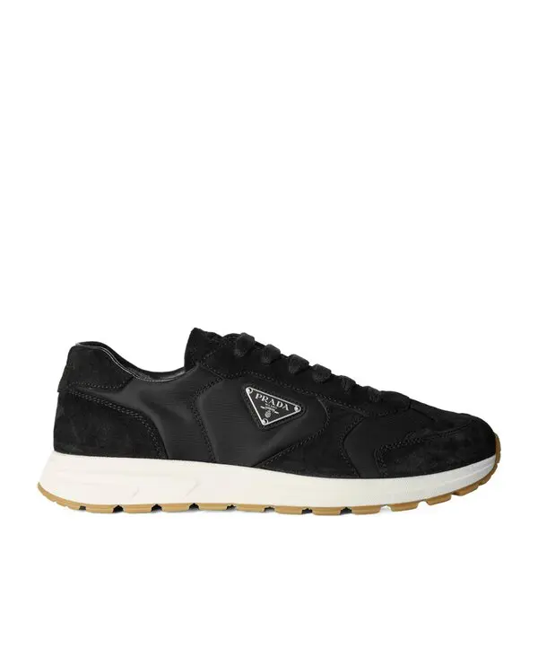 Prada Suede And Nylon Low-top Sneakers