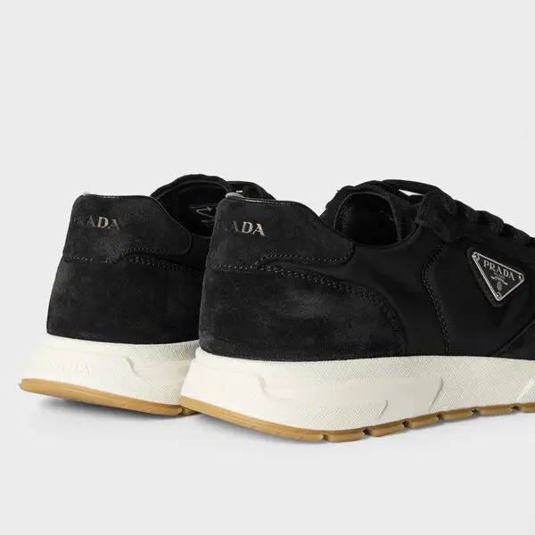 Prada Suede And Nylon Low-top Sneakers