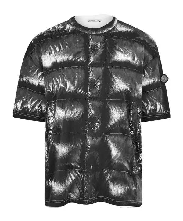 Moncler Printed Crew Neck T-shirt - Black