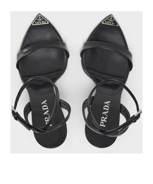 Prada Logo Detail Stiletto Heeled Sandals