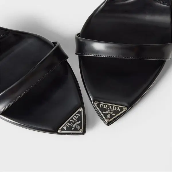 Prada Logo Detail Stiletto Heeled Sandals