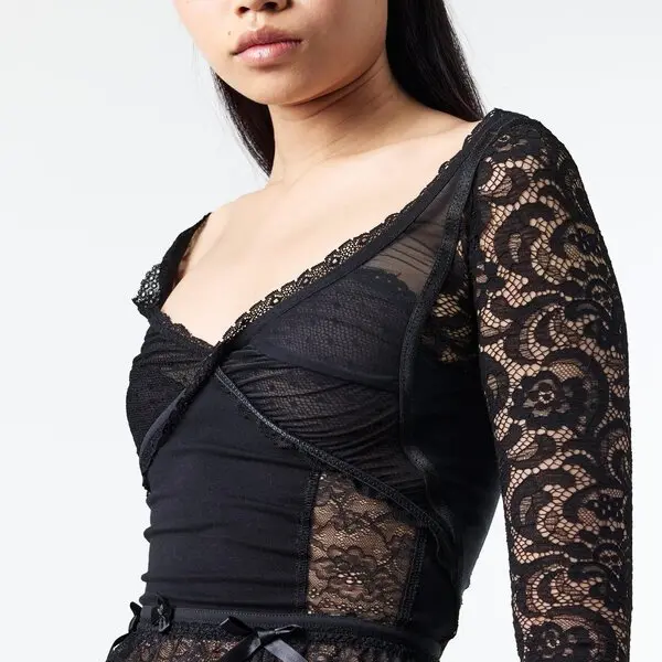 Balenciaga Lace Long-sleeve T-shirt