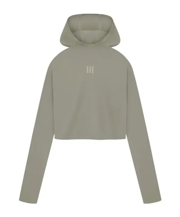Adidas Cropped Hoodie With Letter Print - Nude