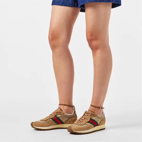 Gucci Logo Sneakers - Brown