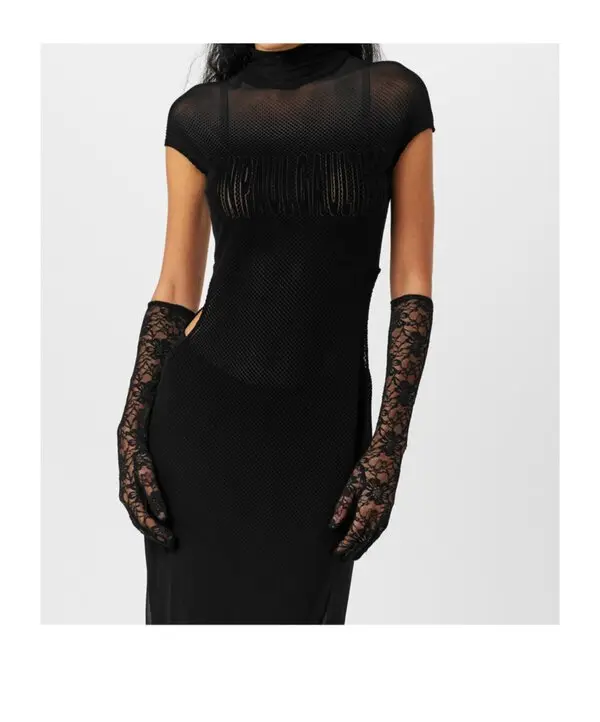 JEAN PAUL GAULTIER Sleeveless High Neck Maxi Dress With Pleated Detailing