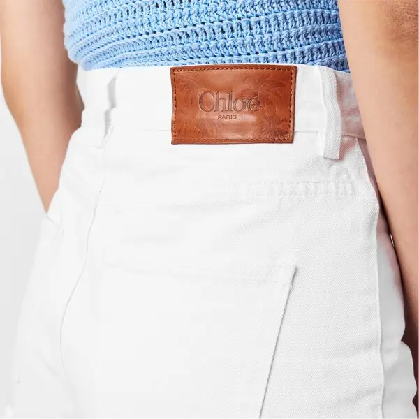 Chloé Logo-stamped Denim Shorts