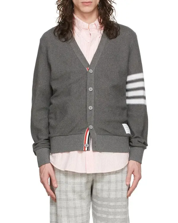Thom Browne Striped V-neck Cardigan