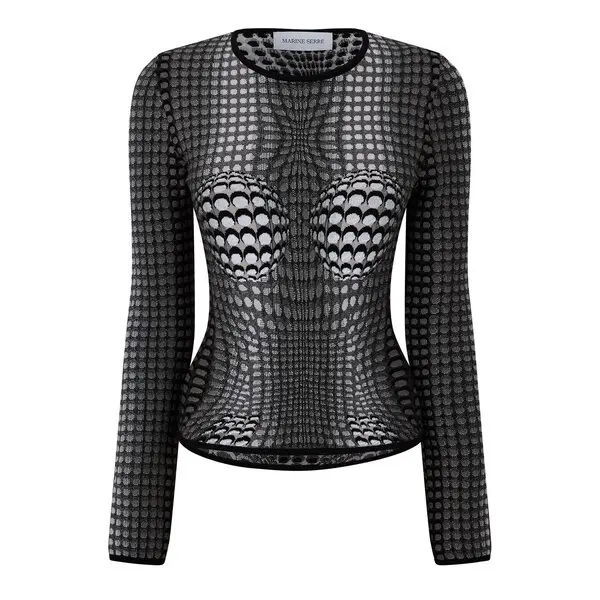 MARINE SERRE Moon Jacquard Knit Cover-up