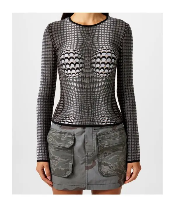 MARINE SERRE Moon Jacquard Knit Cover-up
