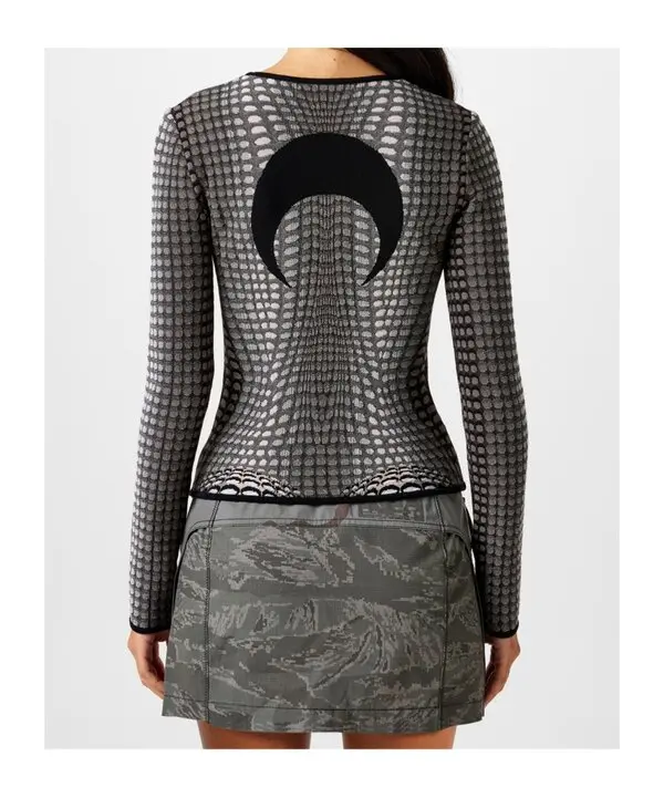 MARINE SERRE Moon Jacquard Knit Cover-up