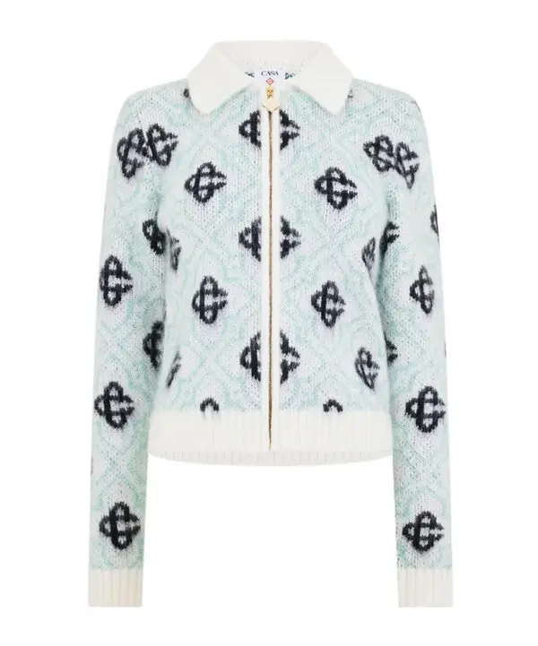 Casablanca Logo Zip-up Cardigan