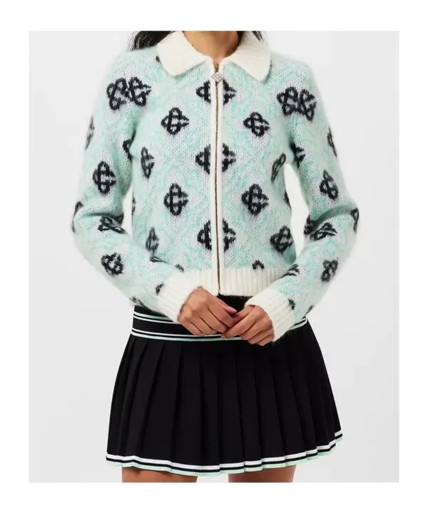 Casablanca Logo Zip-up Cardigan