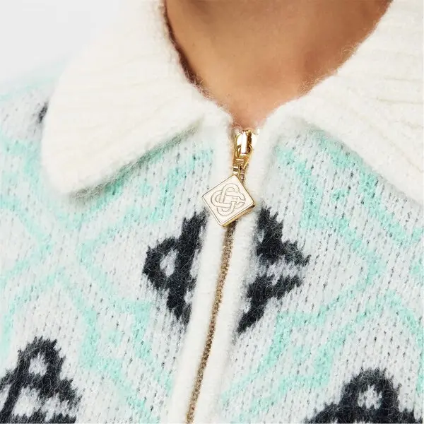 Casablanca Logo Zip-up Cardigan