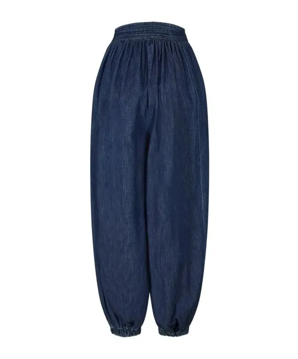 Valentino Garavani Embellished Denim Harem Trousers