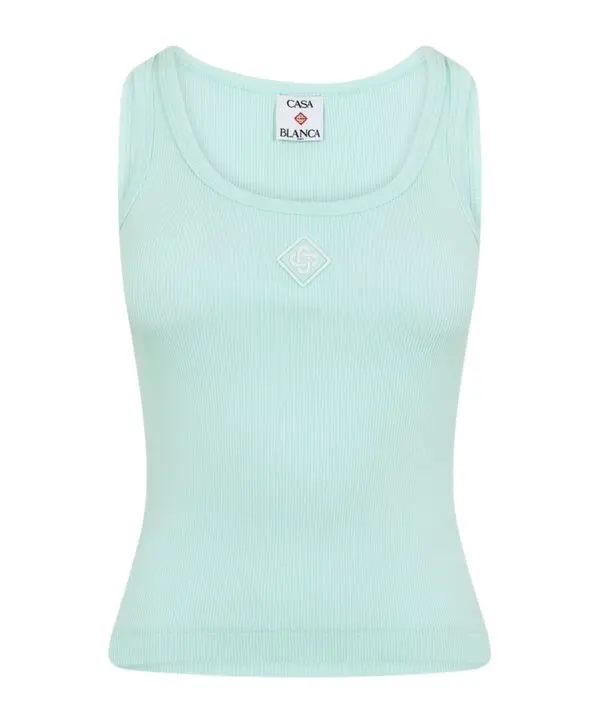 Casablanca Logo Patch Ribbed Tank Top