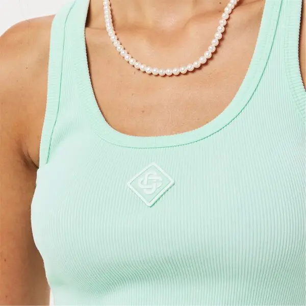 Casablanca Logo Patch Ribbed Tank Top